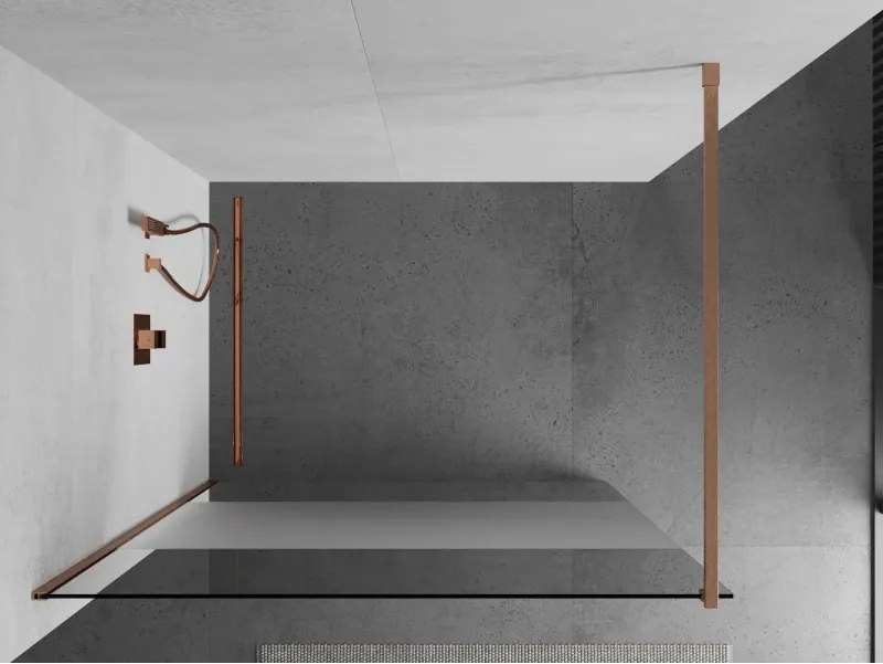 Mexen Kioto, sprchová zástěna Walk-In 70 x 200 cm, 8mm čiré sklo-námraza, měděný matný profil, 800-070-101-65-35