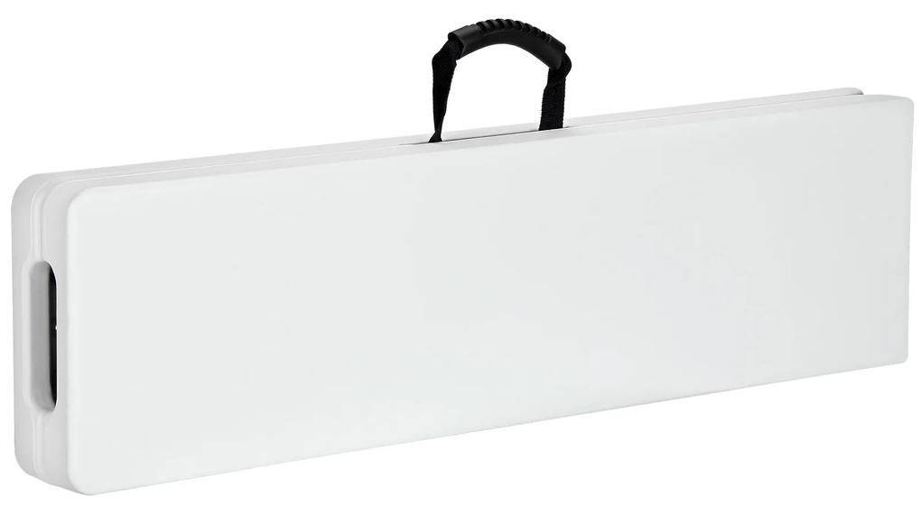 Pivní zahradní lavice z plastu, 2ks, bílé, 183 cm