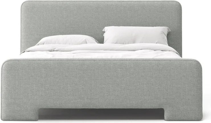 Světle šedá čalouněná dvoulůžková postel s roštem 180x200 cm Eda – Micadoni