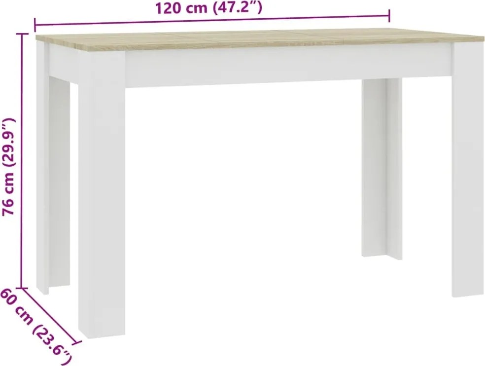 vidaXL Jídelní stůl 120 x 60 x 76 cm kompozitní dřevo [800432] Barva: dub artisan