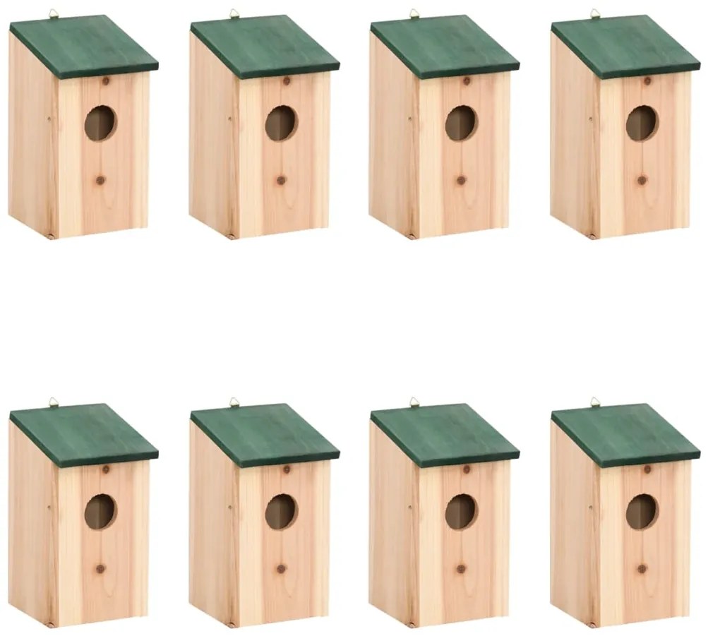 276006 vidaXL Ptačí budky 8 ks dřevěné 12 x 12 x 22 cm