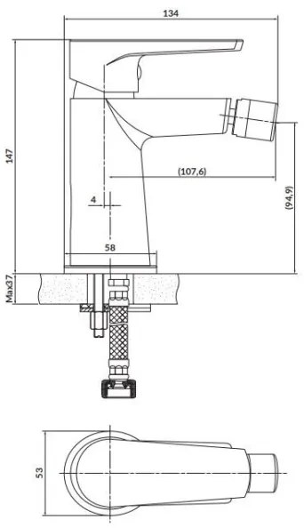 Cersanit S951-351 - Bidetová baterie MODUO lesklý chrom