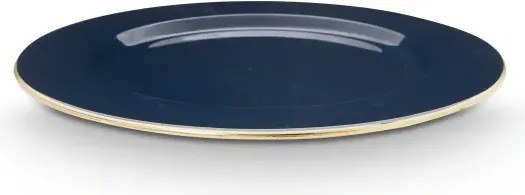 Pip Studio Berry Blues kovový talíř Ø 32cm, tmavě modrý (Velký kovový talíř )