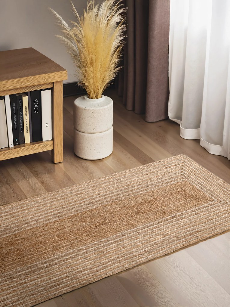 Hanse Home, Koberec běhoun Juno 106328 White Gold, 80x300, béžová, chodba / předsíň