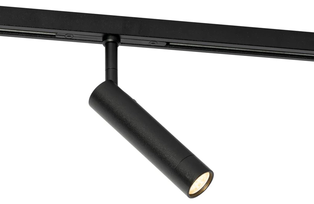 Moderní černé bodové svítidlo pro jednofázový kolejnicový systém - Slimline Uzzy