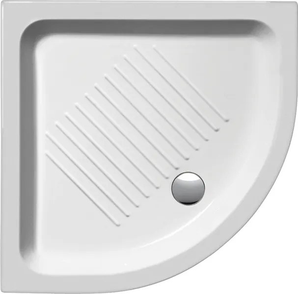 SAPHO Keramická sprchová vanička, čtvrtkruh 80x80x11cm, R550 448011