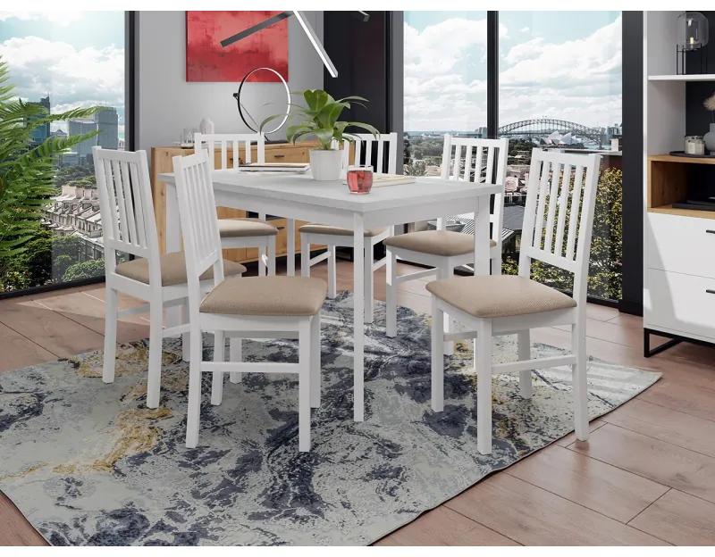Rozkládací jídelní stůl se 6 židlemi AL15, Barva dřeva: sonoma-L, Potah: Kronos 7