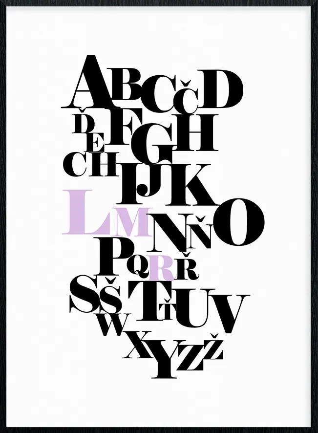 Plakát Abeceda s iniciály Rozměr plakátu: 40 x 50 cm, Barva písma iniciálů: Mramorová