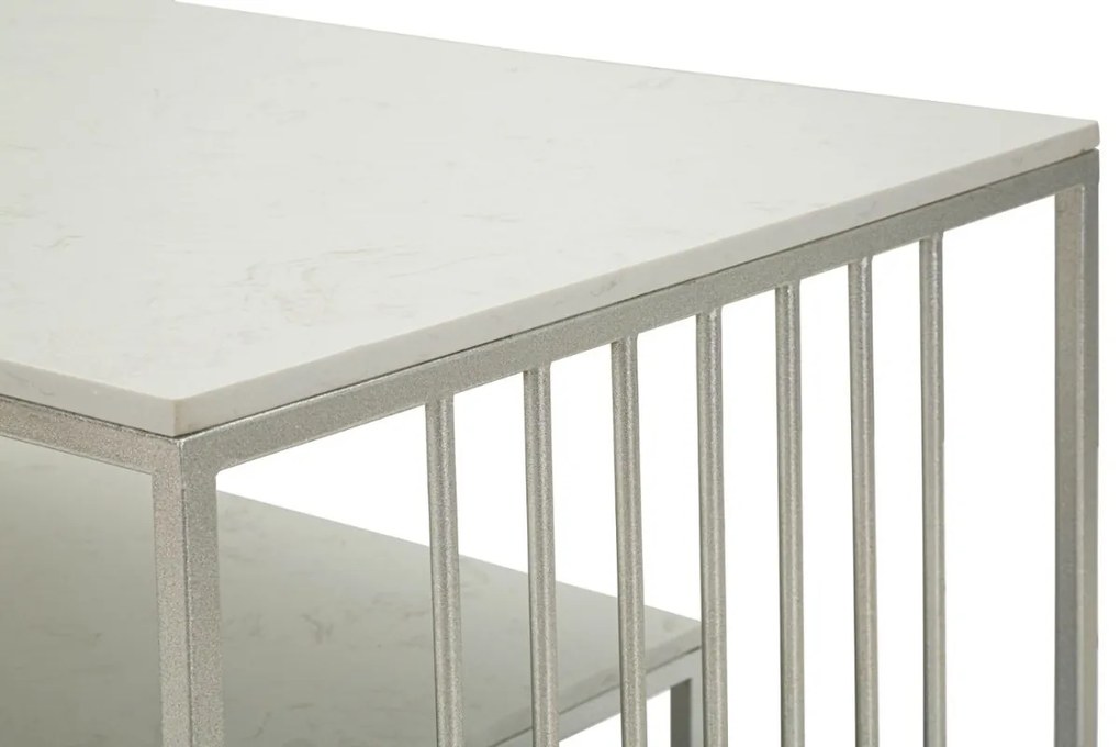 Designový konferenční stolek Gabouray 90 cm bílý / stříbrný