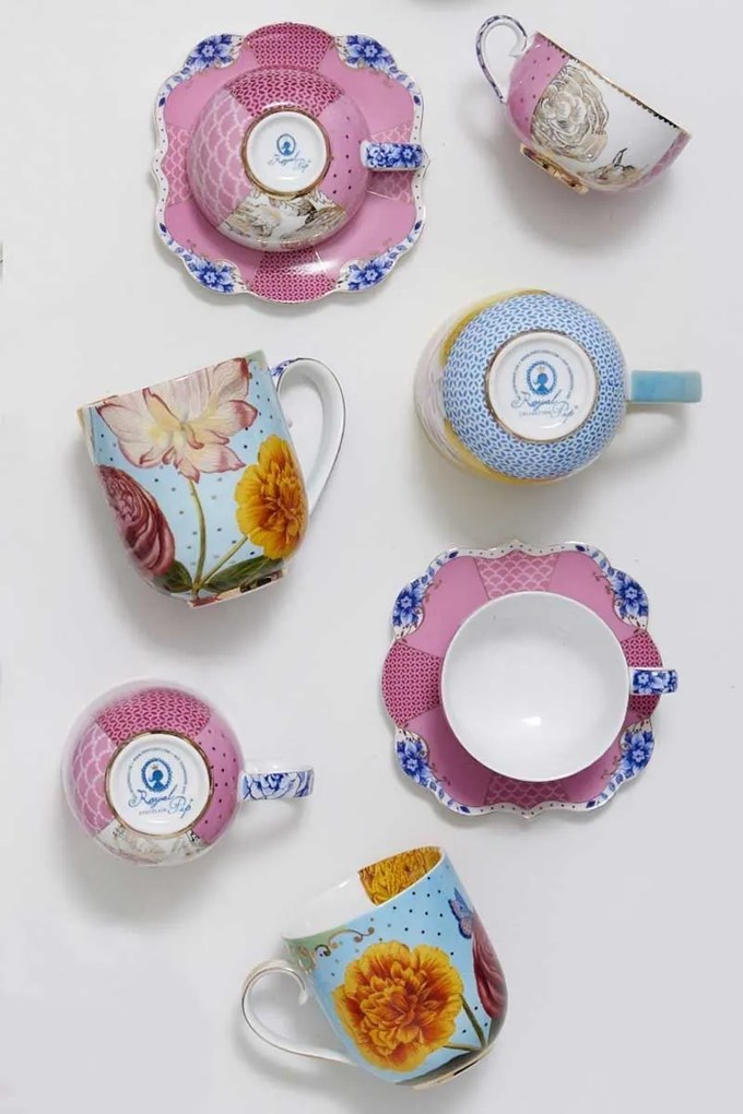 Pip Studio Royal Multi hrnek 230ml, růžový (Porcelánový hrnek)