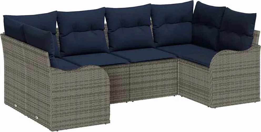 Set pohovek 6 ks Šedá [Syntetika]: Poly Ratan 3345845