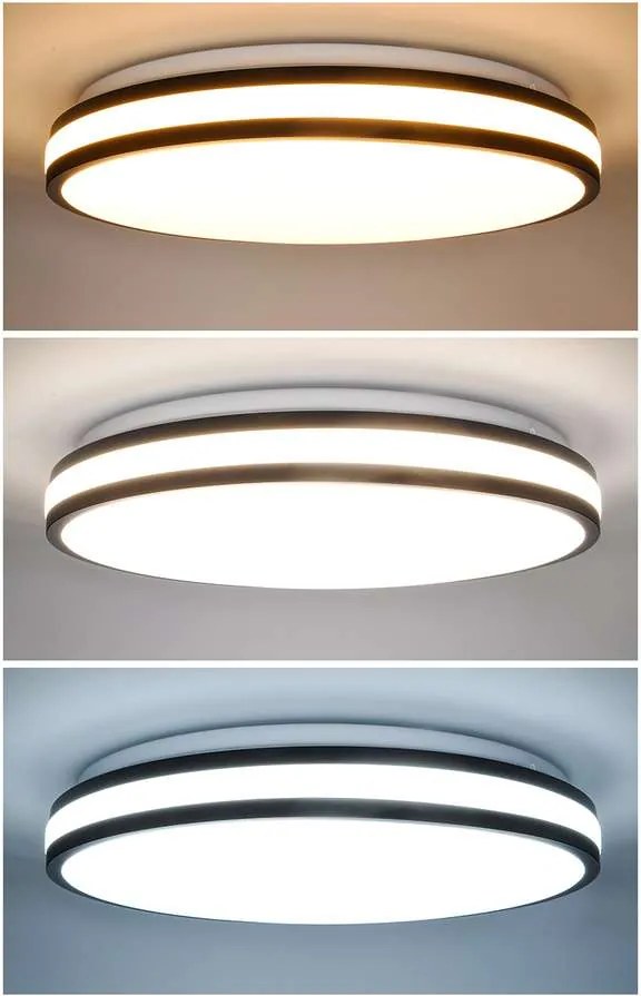 LED stropní světlo s dálkovým ovládáním Laskos nastavitelné - průměr 39 cm, černá