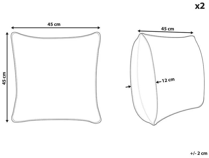 Sada 2 polštářů s květinovým vzorem 45 x 45 cm fialový ZAHRIYE Beliani