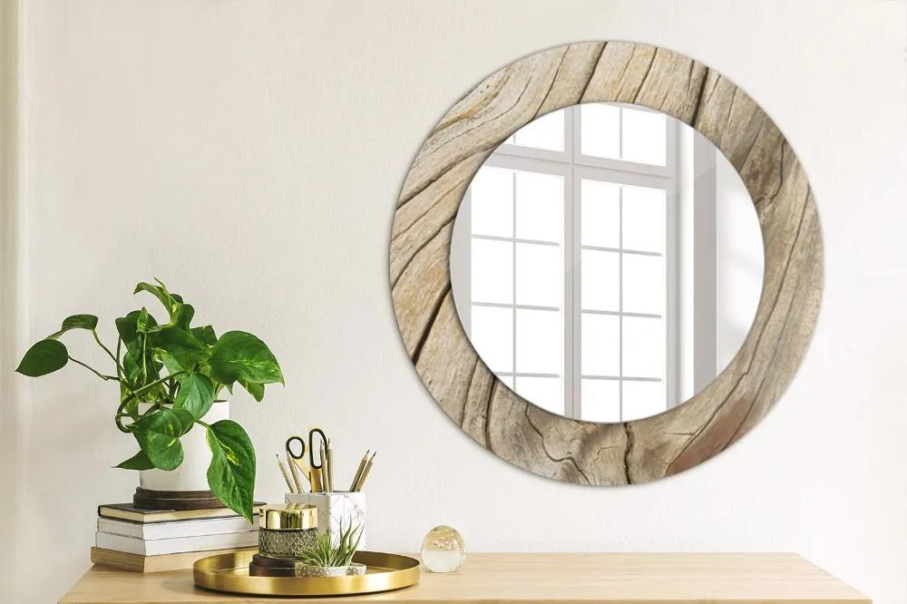 Kulaté dekorační zrcadlo Prasklé dřevo