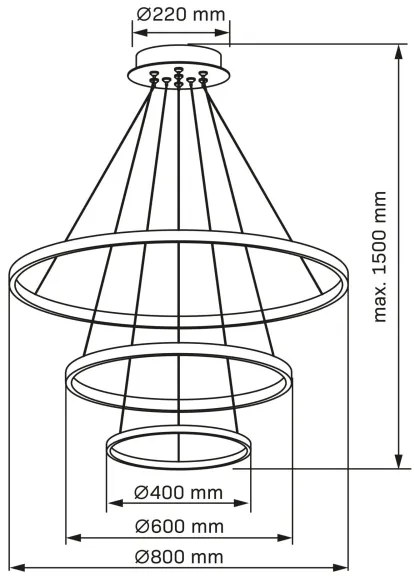 LED Lustr na lanku LEA LED/60W/230V 4000K pr. 80 cm chrom