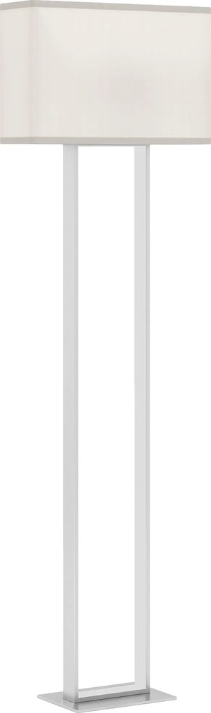 HOMCOM Moderní stojací lampa, 3 režimy, nožní spínač, nastavitelná jasnost, vzhled lnu, bílá