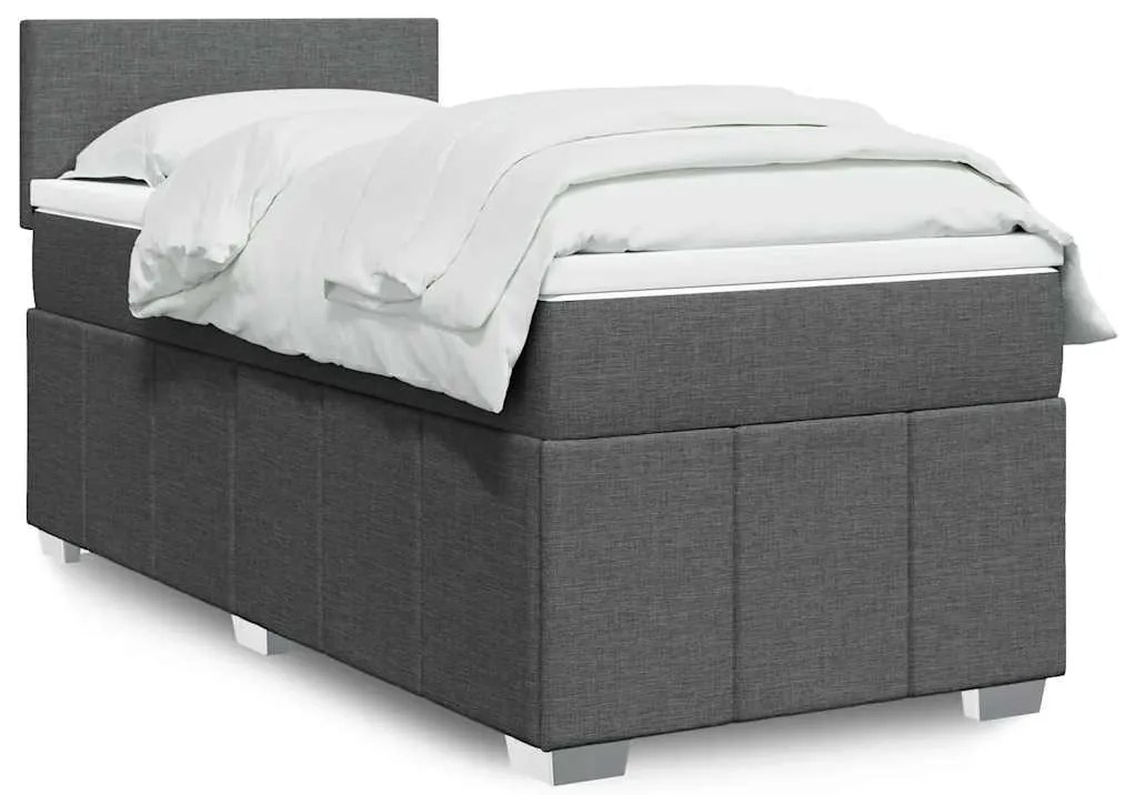 Box spring postel s matrací tmavě šedá 80 x 200 cm textil 3286889