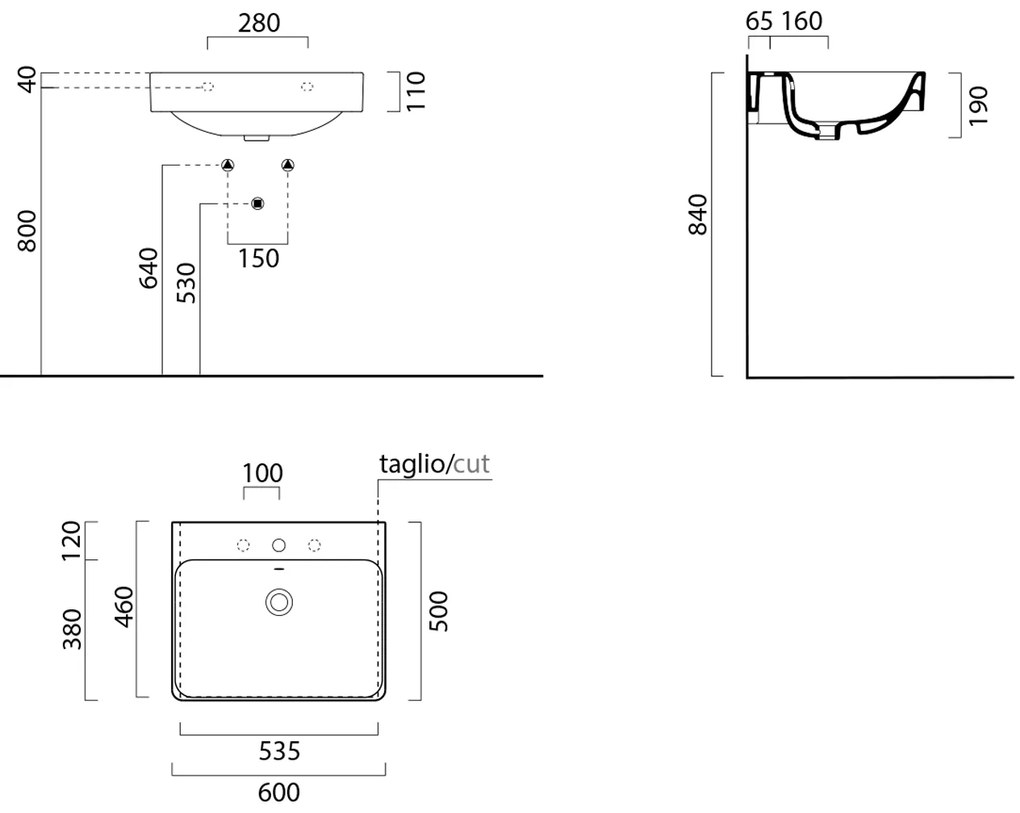 Sapho SAND keramické umyvadlo 60x50 cm, ExtraGlaze, 9031111