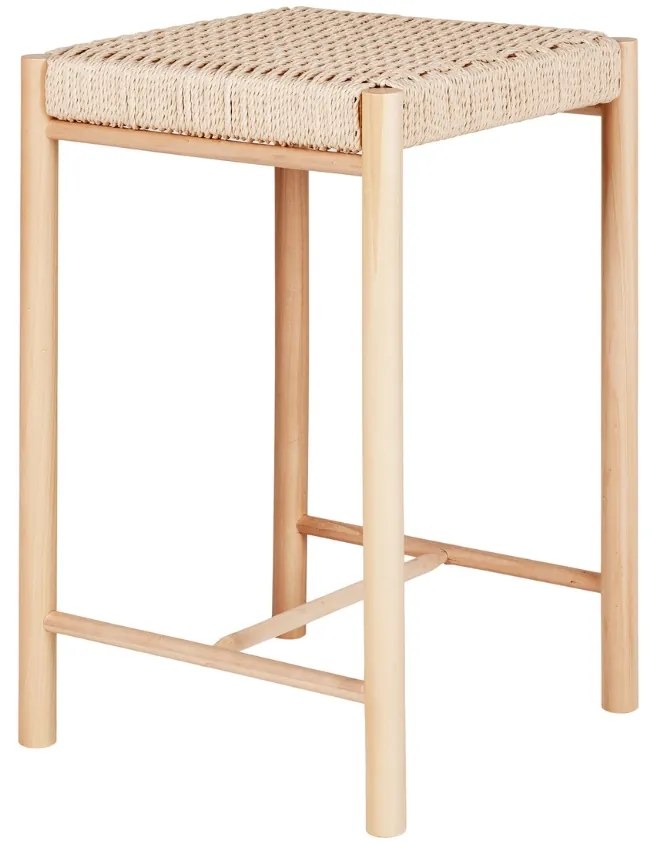 OnaDnes -20% Nordic Living Dřevěná stolička Abannon 66,5 cm s proutěným výpletem