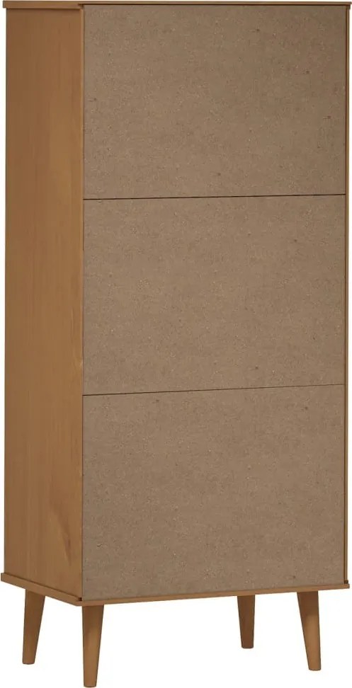 vidaXL Knihovna MOLDE 60 x 35 x 133,5 cm masivní borové dřevo [350537] Barva: Hnědá