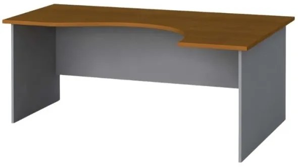 Ergonomický kancelářský pracovní stůl PRIMO FLEXI, 180 x 120 cm, šedá / třešeň, pravý