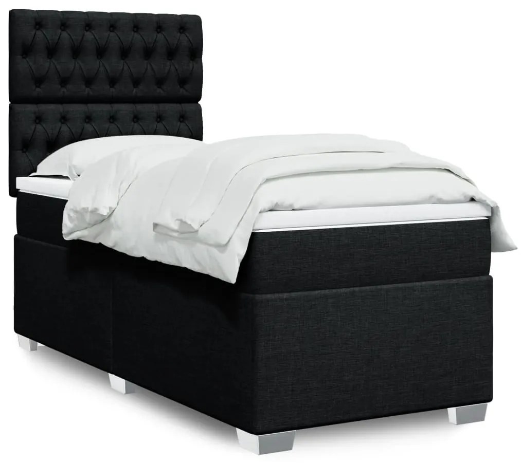 Box spring postel s matrací černá 80 x 200 cm textil 3292624