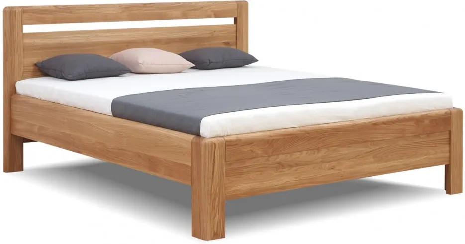 Zvýšená dřevěná postel z masivu ADRIANA, masiv dub , Olej PALISANDR