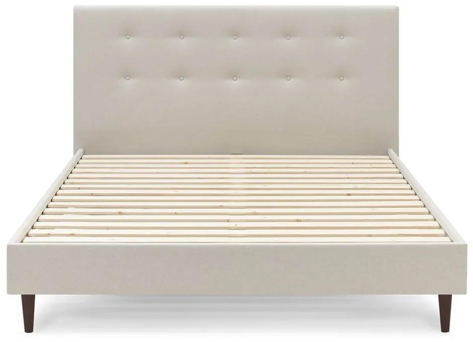 Béžová dvoulůžková postel Bobochic Paris Rory Dark, 180 x 200 cm