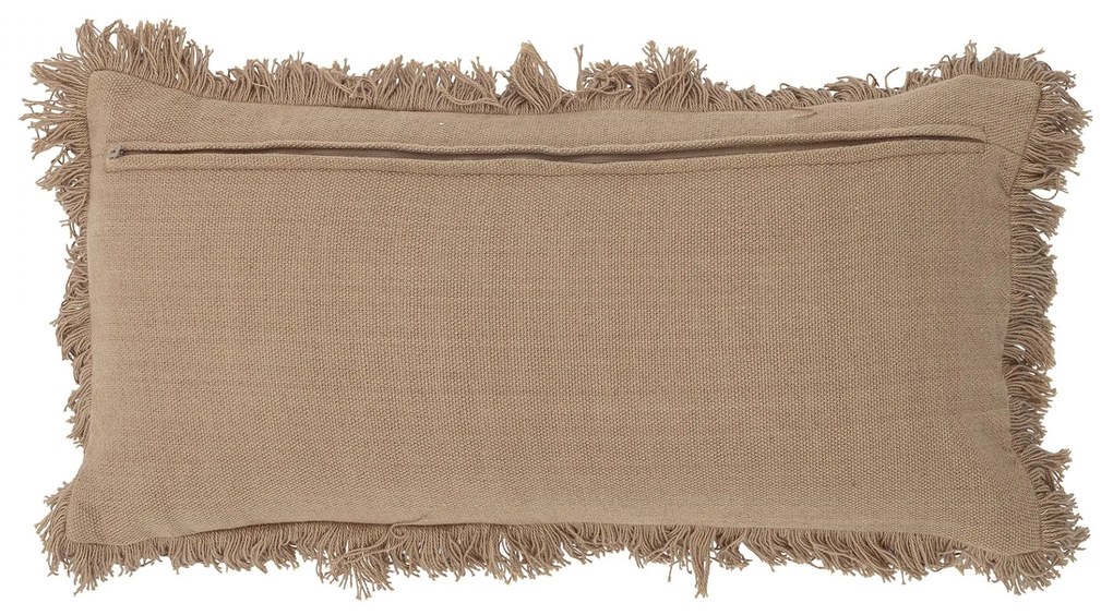 Bloomingville Polštář s třásněmi Risca 60×30 cm, béžová barva, textil