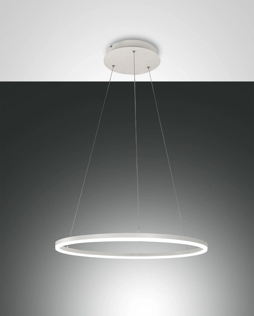 Fabas luce Fabas Giotto, kruhové svítidlo pro zavěšení, 36W LED 3000K, bílá, prům. 60cm