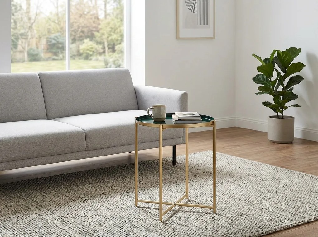 Odkládací stolek ELLA Ø 30 cm, zlatý