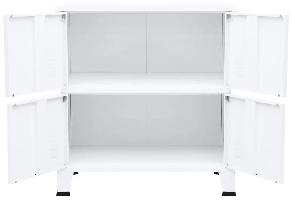 Industriální úložná skříň bílá 75 x 40 x 80 cm ocel,  339626