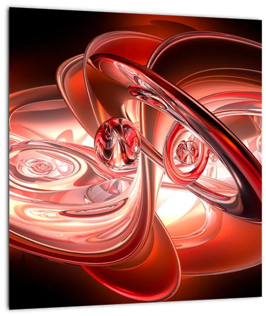 Obraz - červené tvary (30x30 cm)