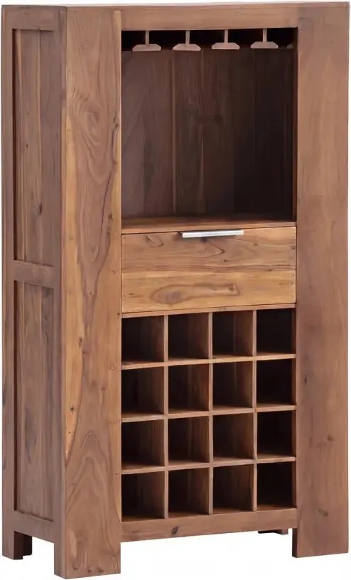 furniture-nabytek.cz - Vysoká komoda s vinotékou Osvaro - Stříbrné úchytky