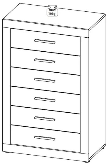 Zásuvková komoda Stone, beton/bílá