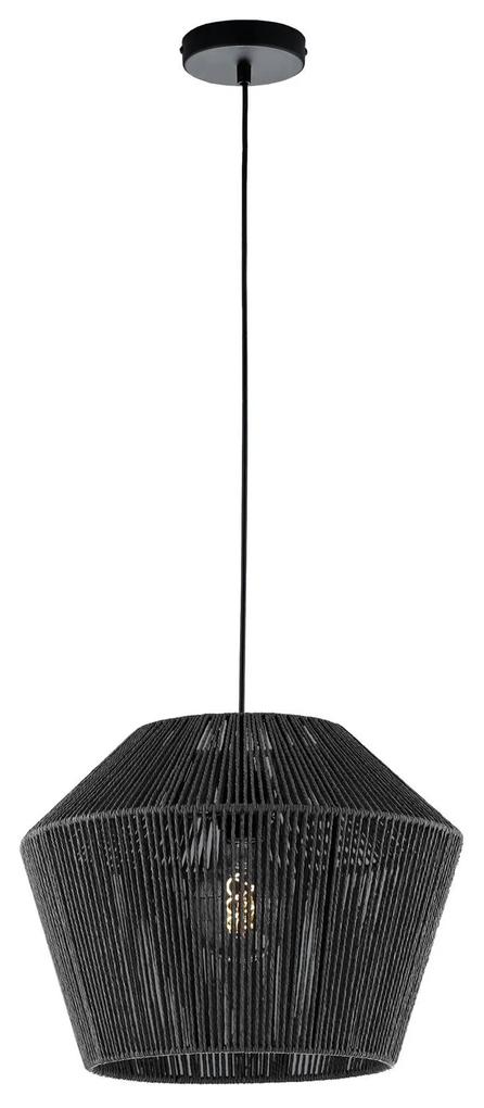 Lanové závěsné svítidlo z papíru, černé, Ø 40 cm