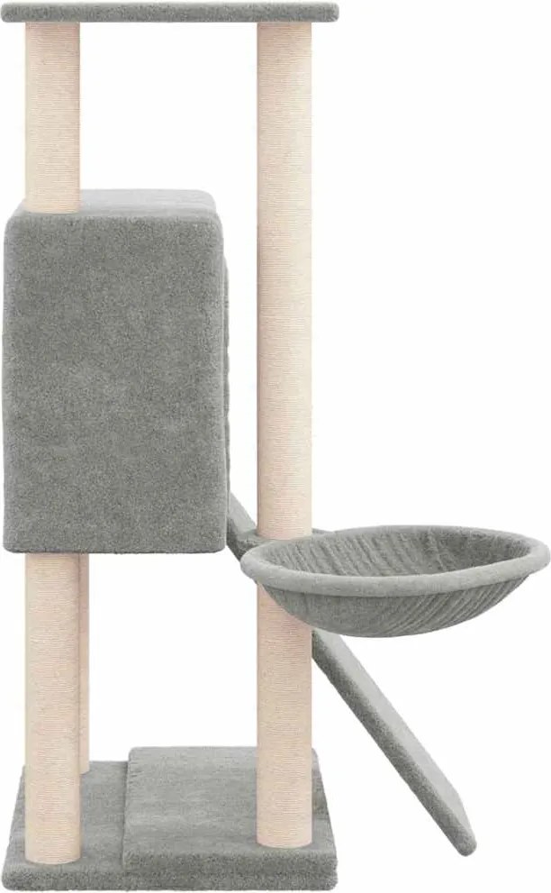 Škrabadlo pro kočky se sisalovými sloupky světle šedé 96 cm 171646
