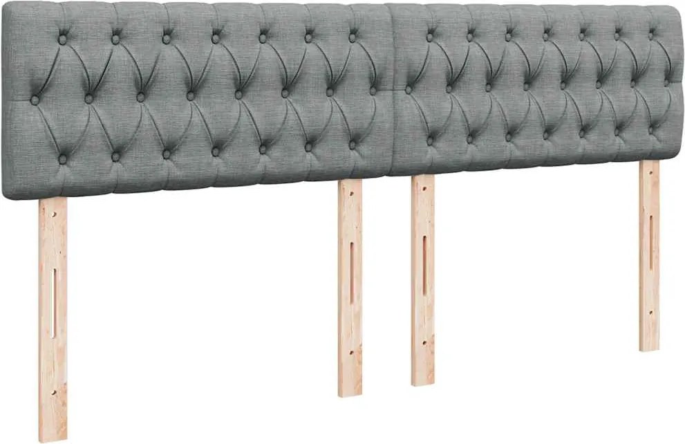Box spring postel s matrací světle šedá 200 x 200 cm textil 3286794