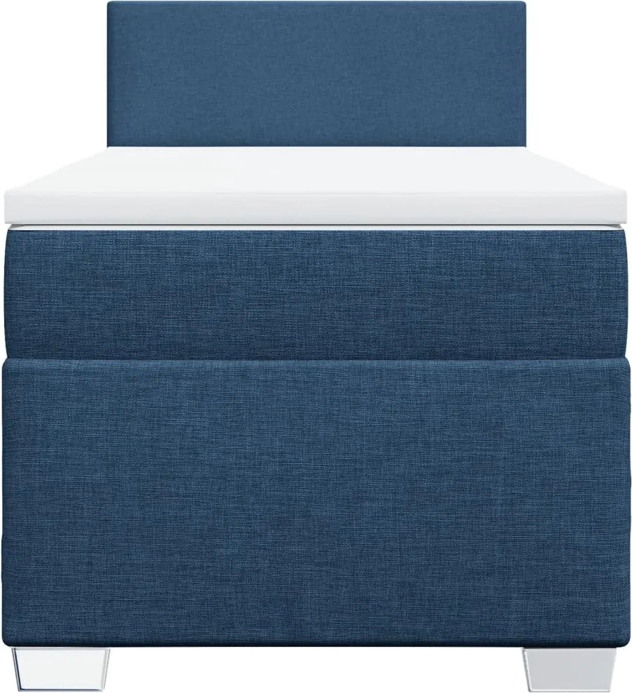 Box spring postel s matrací modrá 90x200 cm textil 3285770
