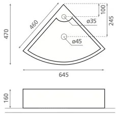 Bathco 0043 - Rohové závěsné umyvadlo OPORTO 64,5x47 cm porcelán/bílá