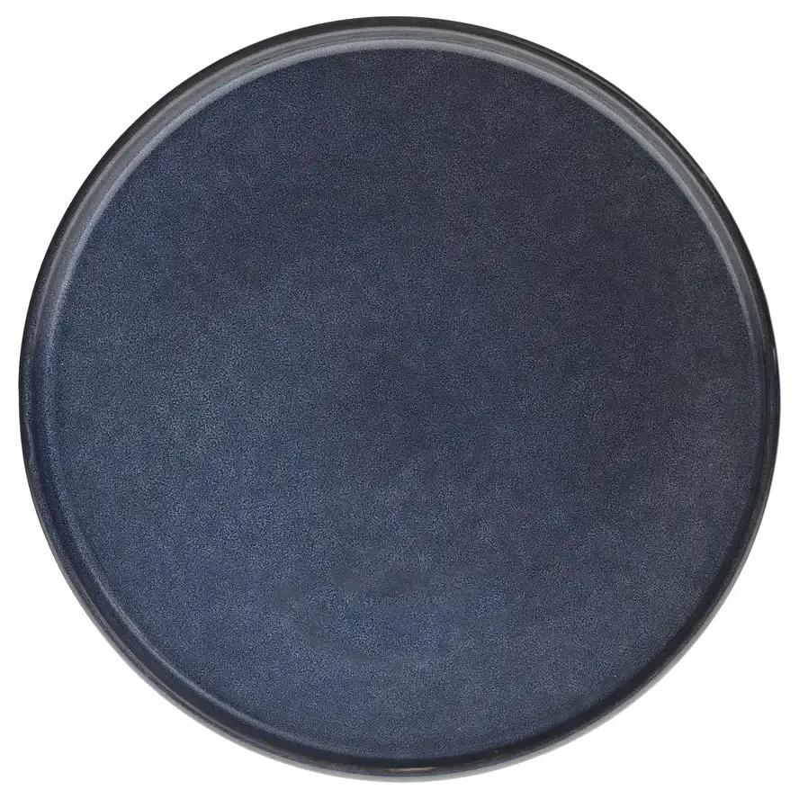 Tmavě modrý dezertní kameninový talíř TERRE INCONNUE