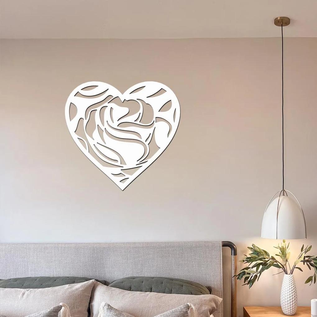 dřevo života Dřevěné srdce - LOVE Barevný vzor: Bílá, Rozměry (cm): 60x57