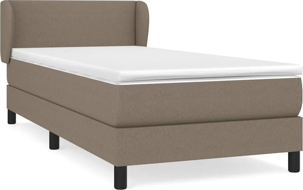 Box spring postel s matrací taupe 90x190 cm textil 3126049