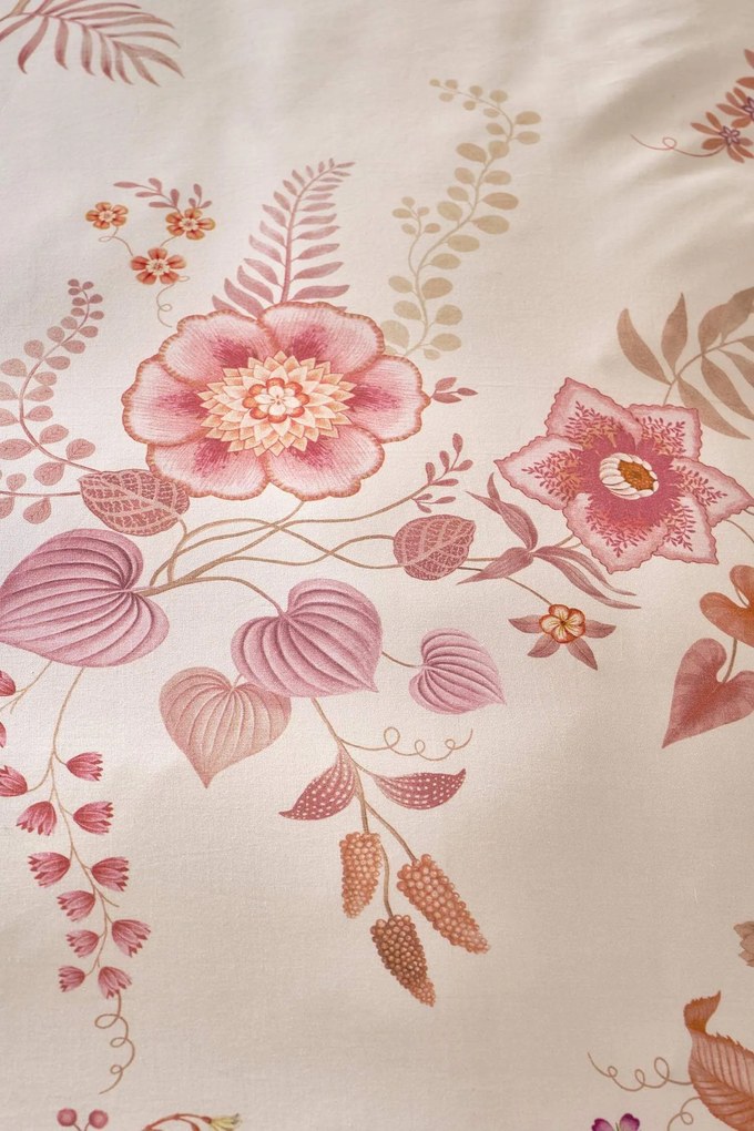 Pip Studio perkálové povlečení Everbloom Light Pink - 140 x 200 + 70x90 (Oboustranné perkálové povlečení na jednolůžko )