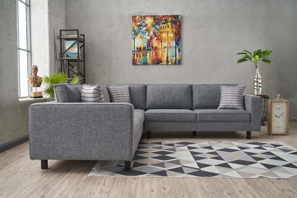 Hanah Home Rohová pohovka KALE šedá