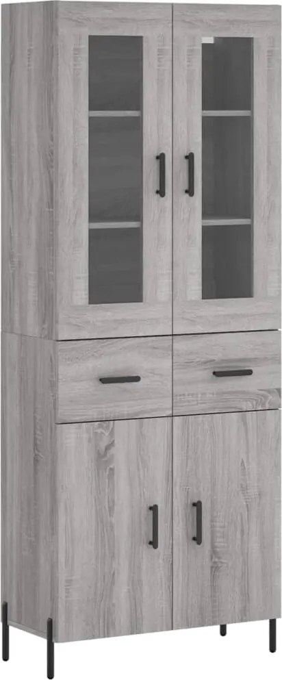 Skříň highboard šedá sonoma 69,5 x 34 x 180 cm kompozitní dřevo 3198543