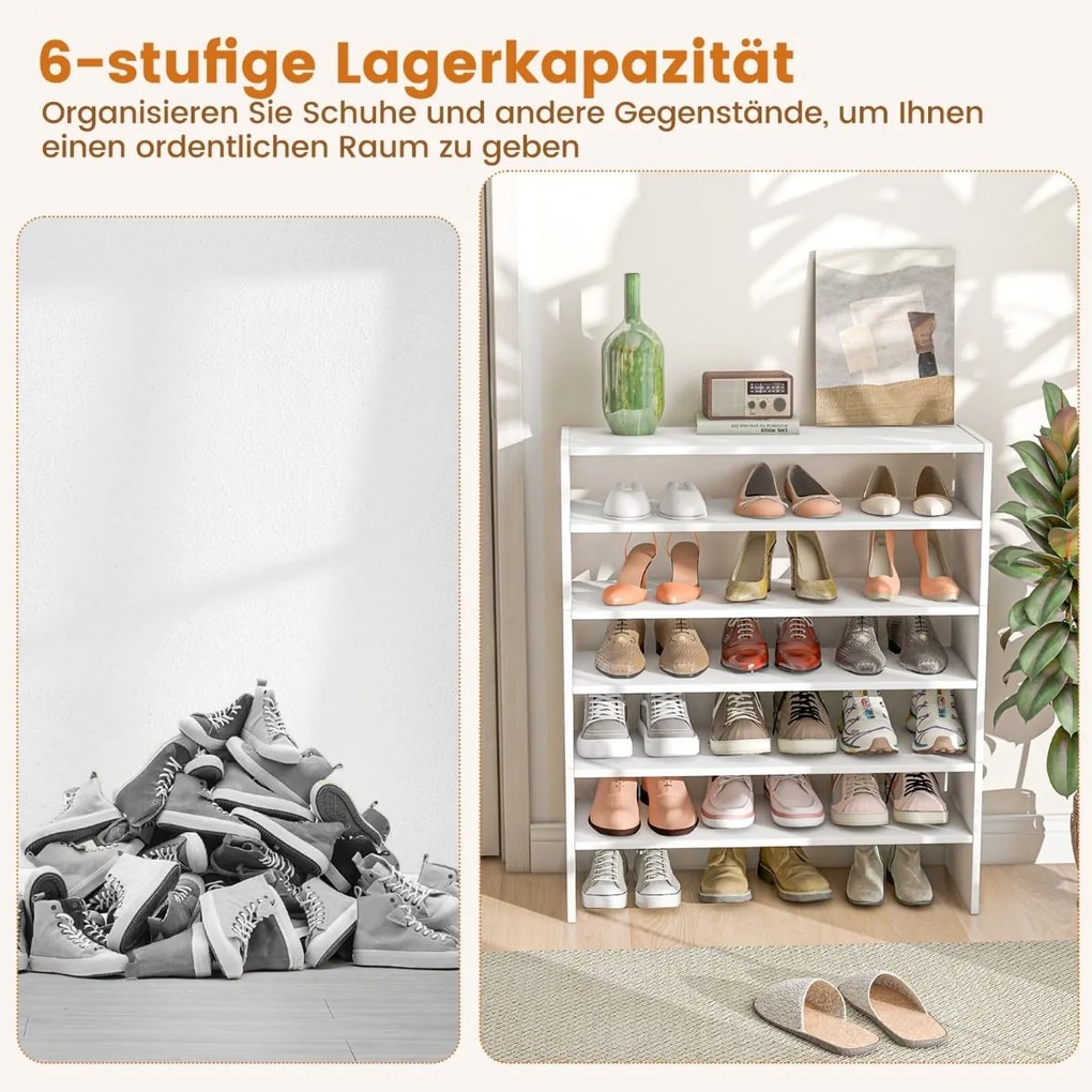 Costway Stojan na boty 78 cm Dlouhá horizontální skříňka na boty 2-vrstvý úložný