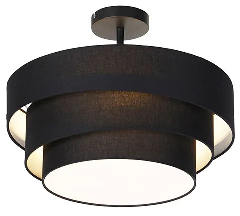 Moderní stropní svítidlo černé 45 cm 3-světlo - Drum Trio