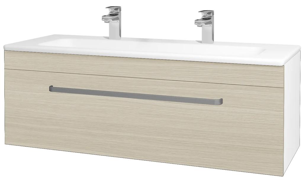Dřevojas Koupelnová skříň ASTON SZZ 120 Varianta: N01 Bílá lesk / Úchytka T04 / L01 Bílá vysoký lesk