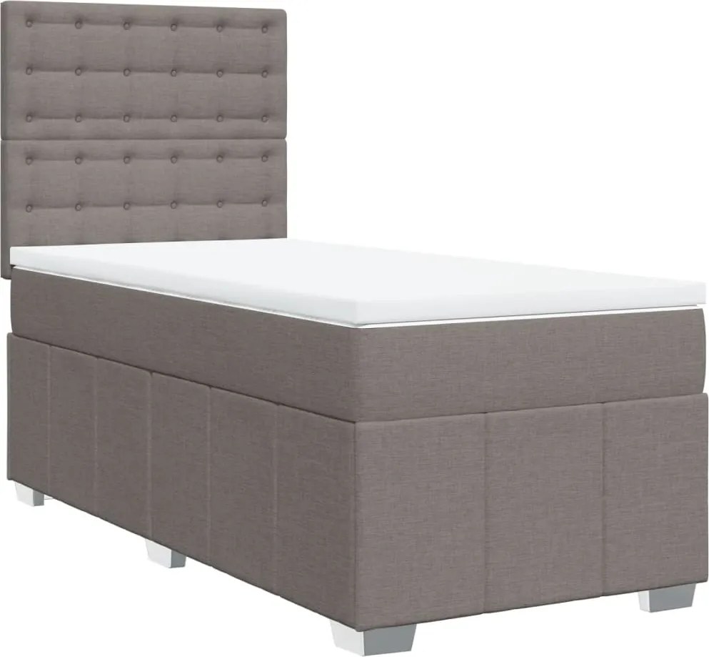 Box spring postel s matrací taupe 100 x 200 cm textil 3293897